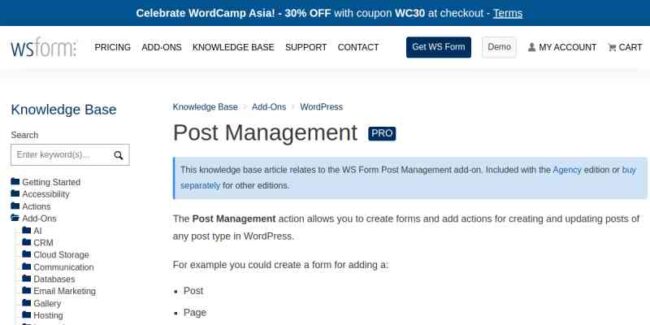 WS Form PRO - Post Management - Pluginizer