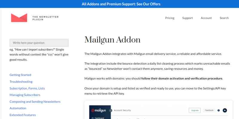 Newsletter - Mailgun - Pluginizer