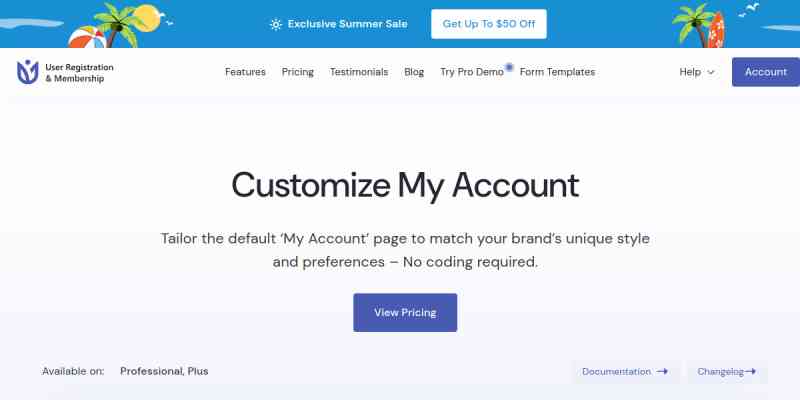 User Registration Customize My Account - Pluginizer